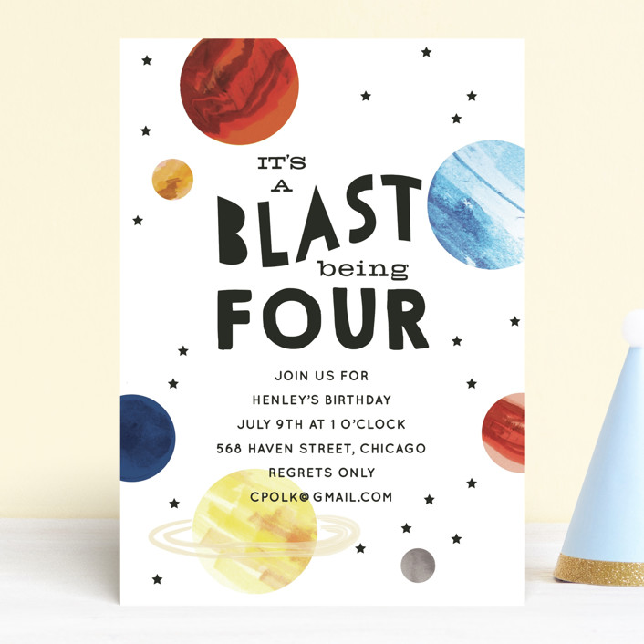 Planet Party Children's Birthday Party Invitations by Baumbirdy | Minted