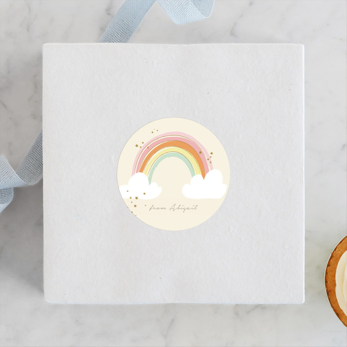 Rainbow Birthday Children's Birthday Party Stickers by Kiersten Garner ...