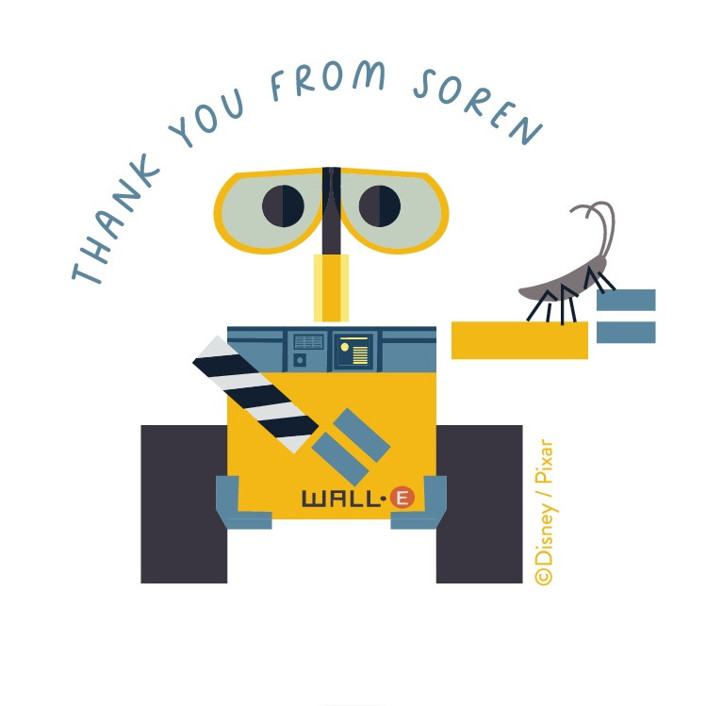 Disney and Pixar's Wall-E and Hal Children's Birthday Party Stickers by ...