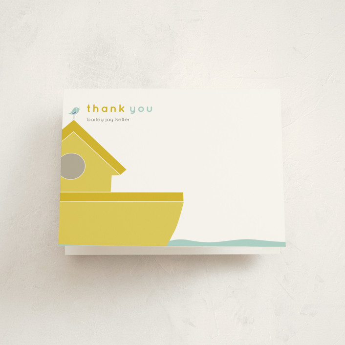 Noah Baptism and Christening Thank You Cards by R studio | Minted