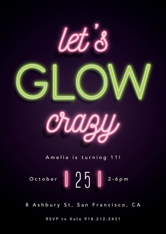 Glow Petite Children's Birthday Party Invitations by Caitlin Considine | Minted