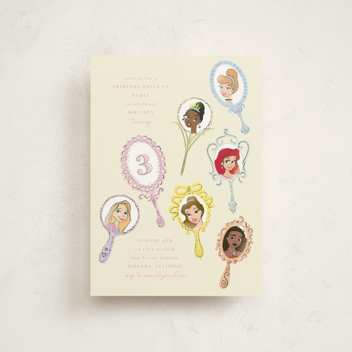Disney Princess Mirrors Petite Children's Birthday Party Invitations by ...
