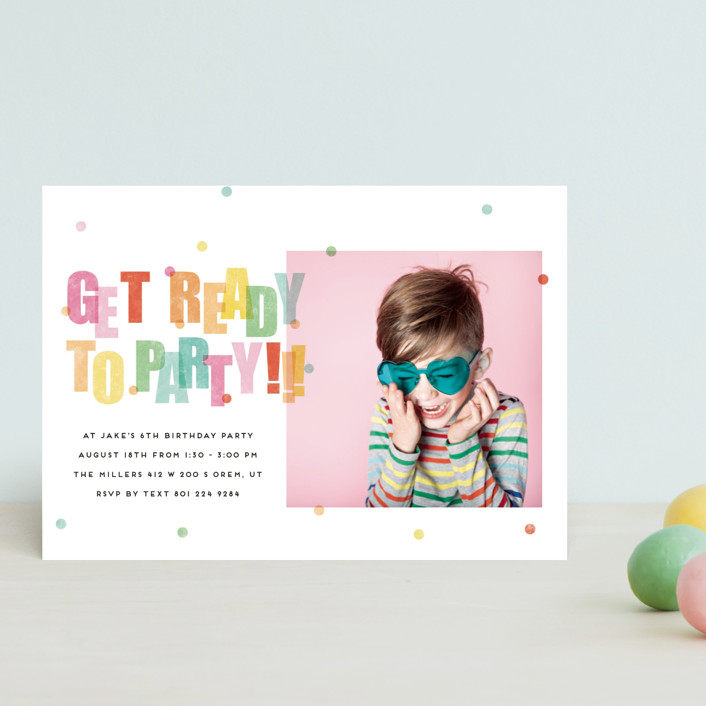 Get Ready to Party Petite Children's Birthday Party Invitations by ...