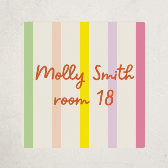 Bright Stripes Custom Name Labels by Baumbirdy | Minted