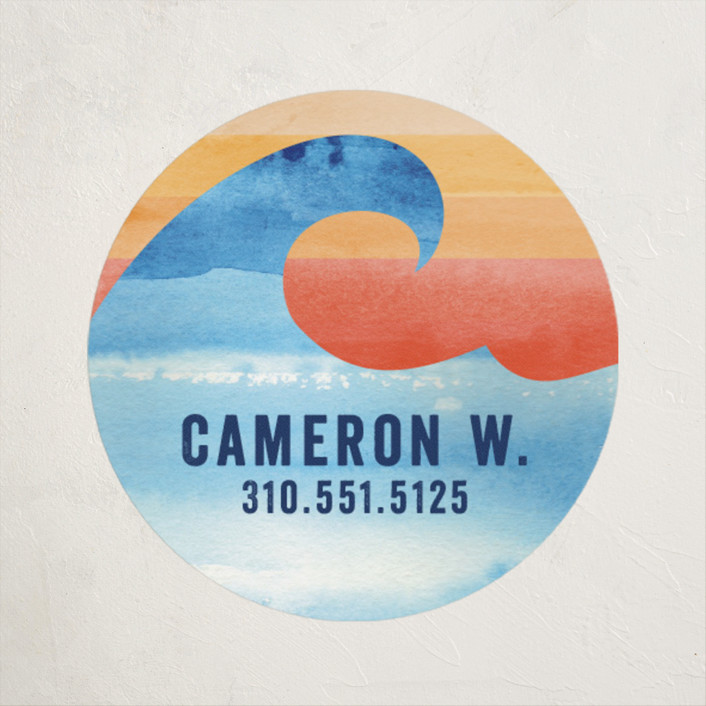 Surfs Up Custom Name Labels by Shirley Lin Schneider | Minted