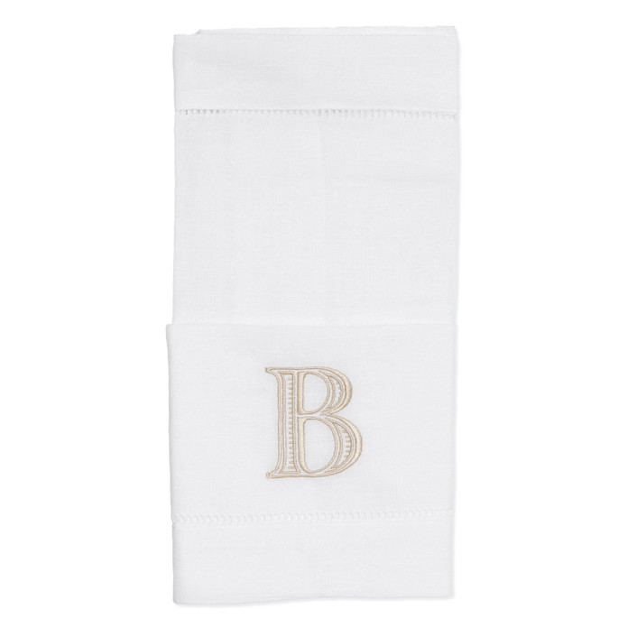 Set of 6 Embroidered Dinner Napkins with Single Initial Adorn Monogram ...