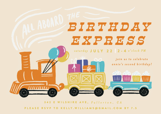 The Birthday Express Children's Birthday Party Postcards by Shiny Penny ...