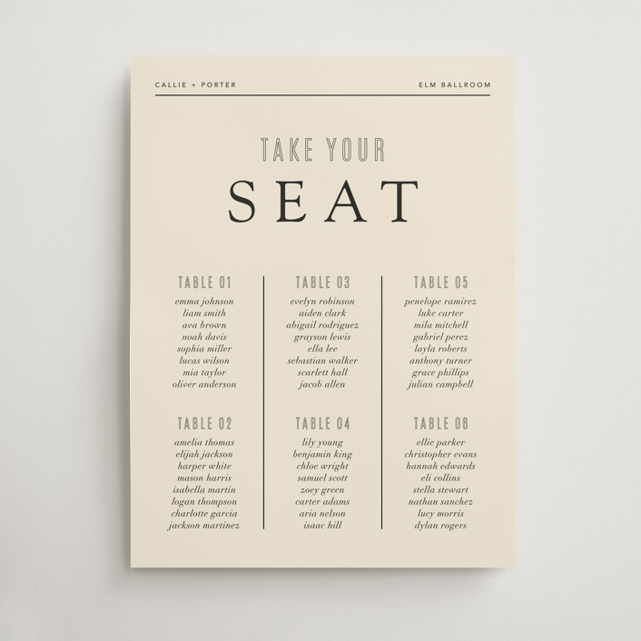 Headliner Custom Seating Charts by Kindred Fields | Minted