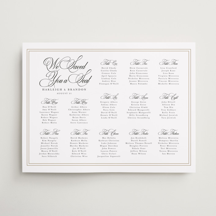 Traditionalist Custom Seating Charts by Sarah Brown | Minted