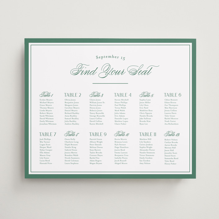 Fresh Classic Custom Seating Charts by letterfix | Minted