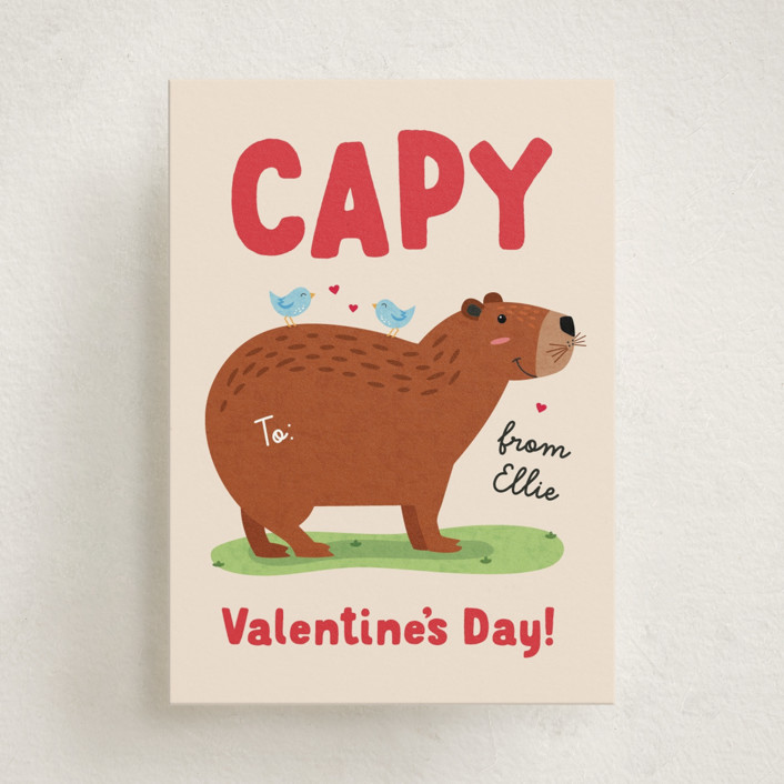 Capy Valentine's Day Classroom Valentine's Day Cards by Erica Krystek ...