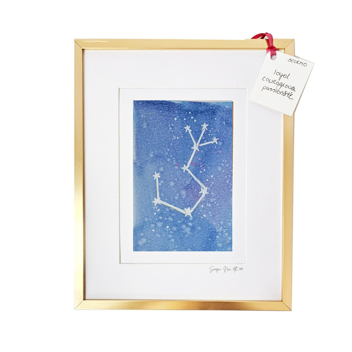 Custom Birthday Star Sign Art with 11x14 Frame Commissioned Original ...