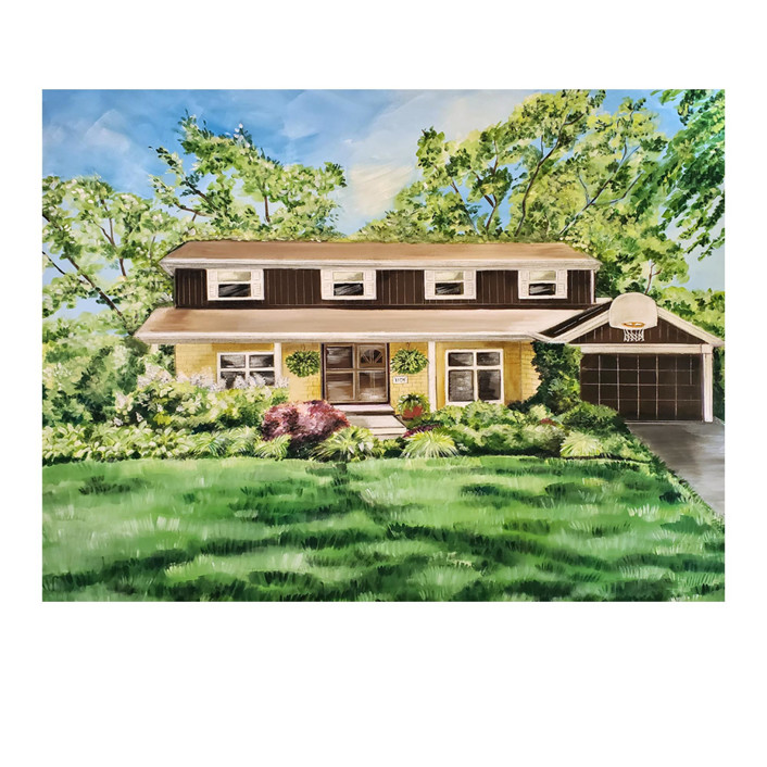 Family Home Commissioned Painting, 18 x 24 in. or 24 x 18 in ...