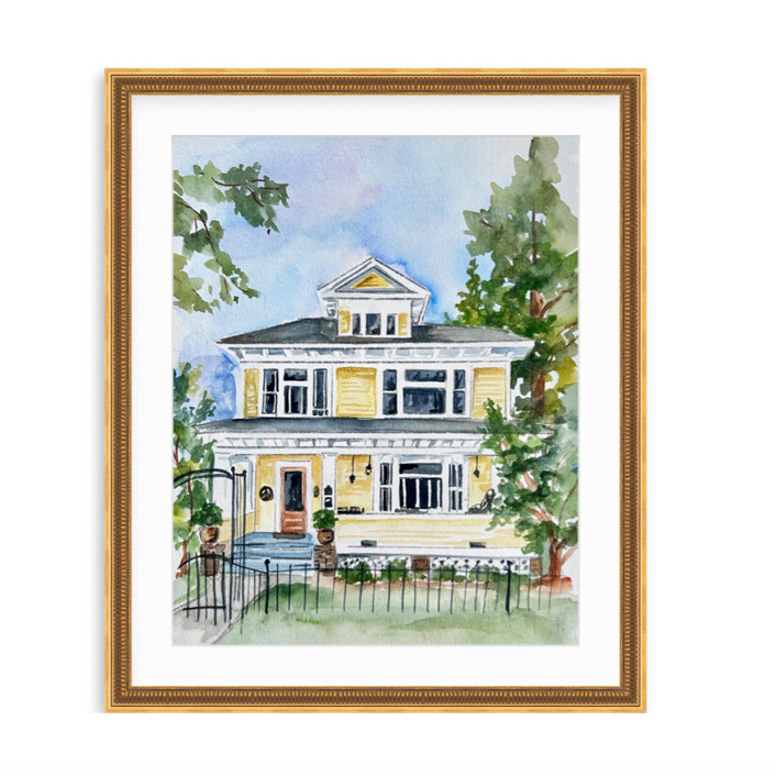 Watercolor House Portrait 11 X 14, Custom Painting Commissioned ...