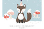 Snow fox birthday card Children's Birthday Party O... | Minted