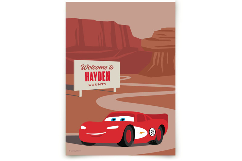 Lightning McQueen Route 66 from Disney and Pixar's Cars Disney Art ...