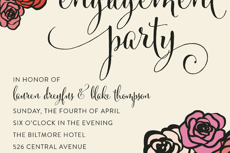Red Roses Engagement Party Online Invitations by A... | Minted