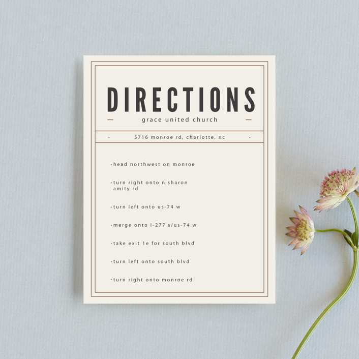 Classic Type Direction Cards by Melissa Egan of Pistols | Minted