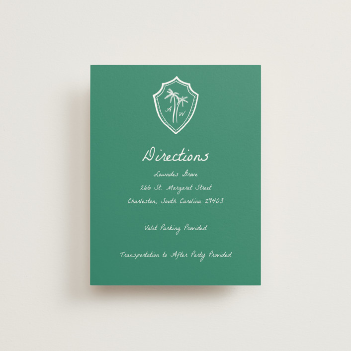 Palm Tree Crest Direction Cards by Erika Firm | Minted