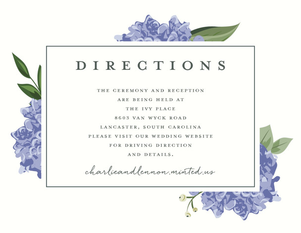 Hydrangea Frame Direction Cards by Susan Moyal | Minted