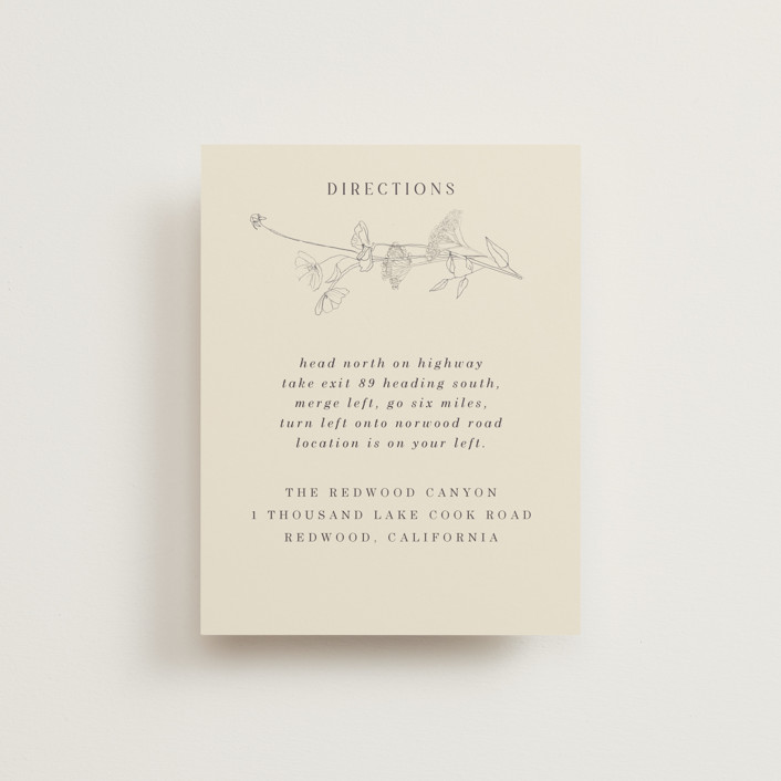 floral stamp Direction Cards by Baumbirdy | Minted