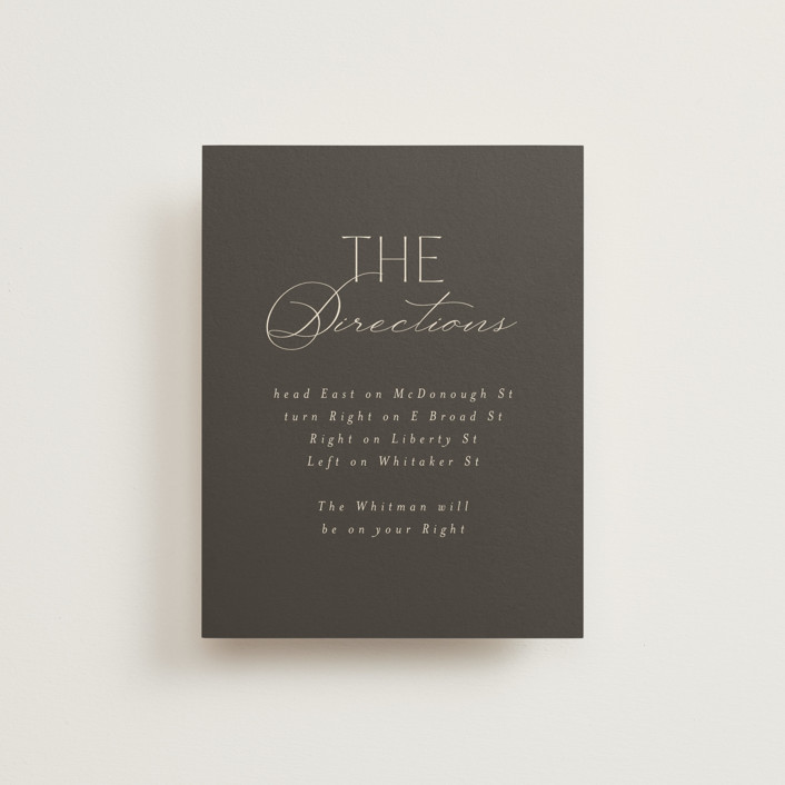 Formal Elegance Direction Cards by Morgan Kendall | Minted