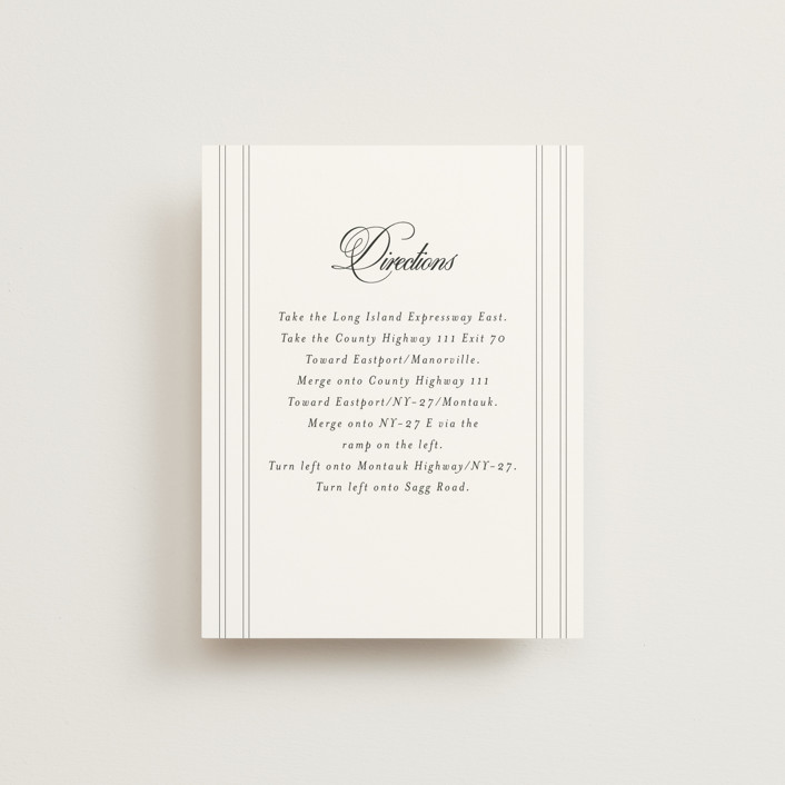 Black Tie Elegance Direction Cards by Nicoletta Savod | Minted