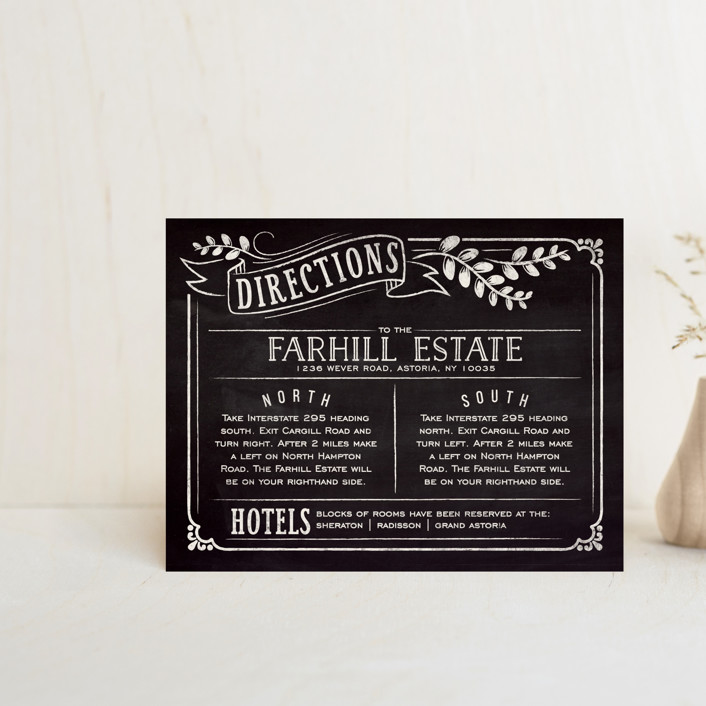 Slated Forever Direction Cards by GeekInk Design | Minted