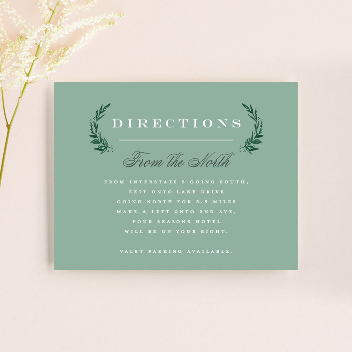 Elegant Crest Direction Cards by Alethea and Ruth | Minted