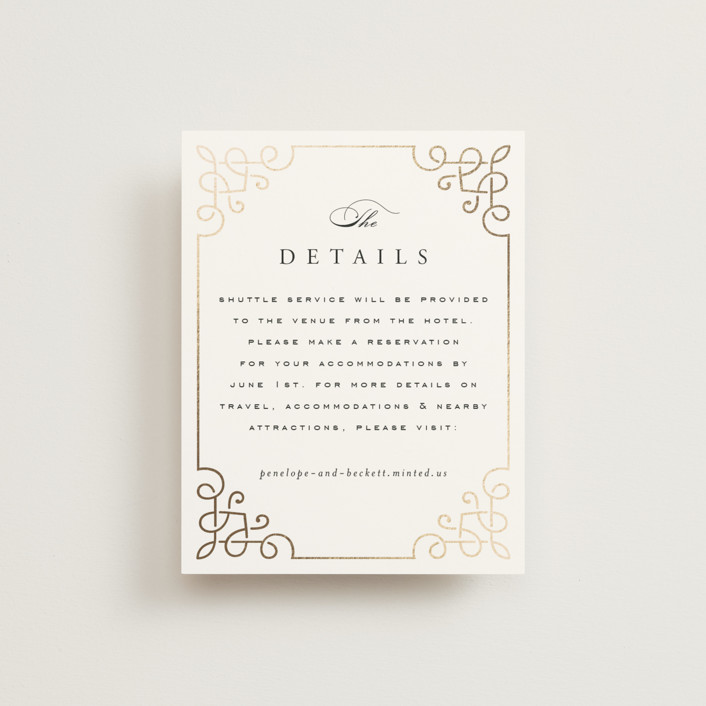 Intertwined Foil-Pressed Direction Cards by Janean Hinger | Minted