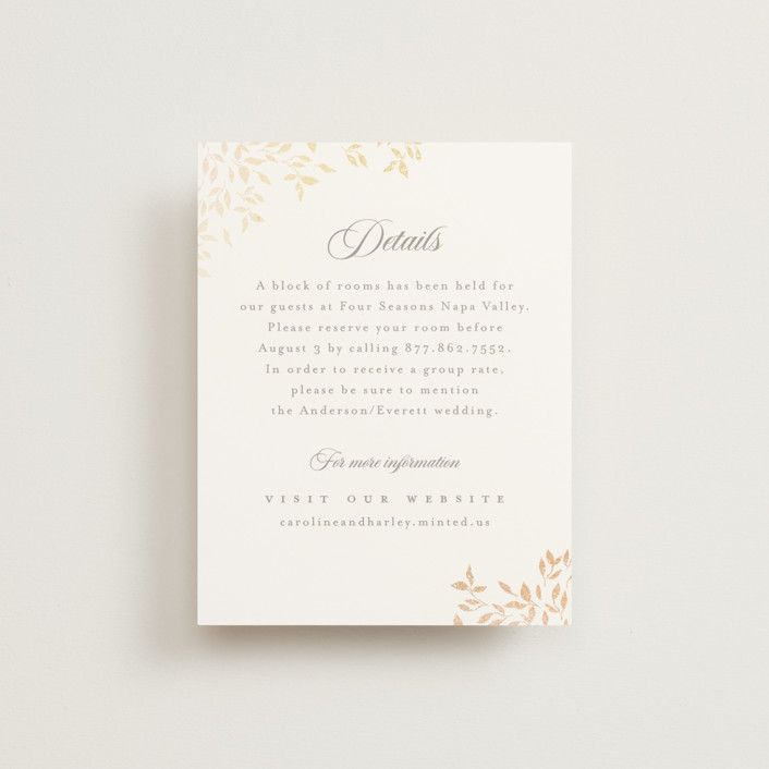 Aperol Foil-Pressed Direction Cards by Kristie Kern | Minted
