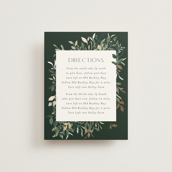 Garden Serenity Foil-Pressed Direction Cards by Itsy Belle Studio | Minted