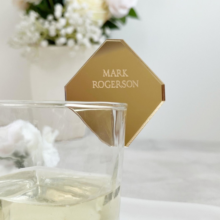Personalised Place Name Charms | Luxury Cocktail Tags | Set of 20 Drink ...