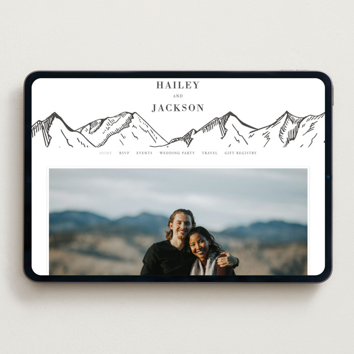 Etched Mountain Wedding Website by Winston Latchman | Minted