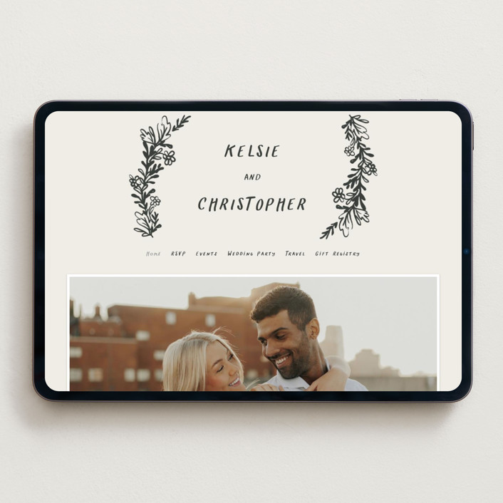 Botanical Crest Wedding Website by Kelly Watkins | Minted
