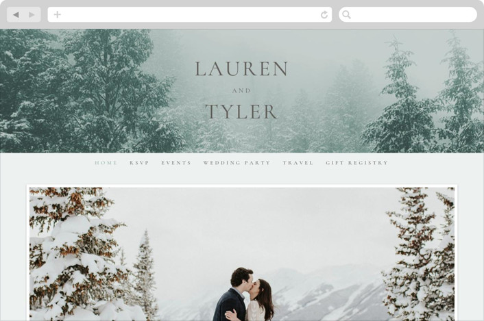 winter's edge Wedding Website by Eric Clegg | Minted