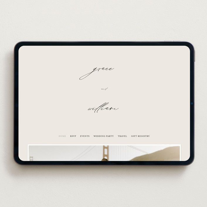 Delicate Script Wedding Website by Angela Thompson | Minted