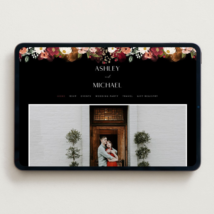 Layered florals Wedding Website by Susan Moyal | Minted