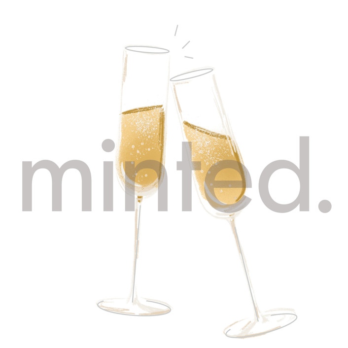 Champagne Clink Design Element by Baumbirdy | Minted