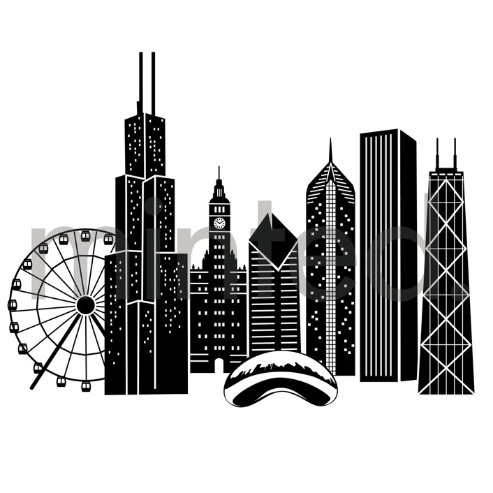Chicago Skyline Design Element by Hooray Creative | Minted