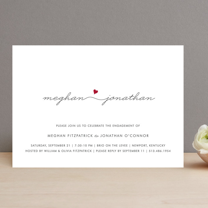 Love Connection Engagement Party Invitations by Kim Dietrich Elam | Minted