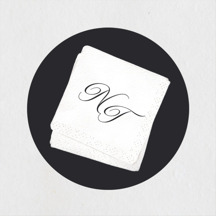 Cocktail Napkin Engagement Party Favor Stickers by Gwen Bedat | Minted