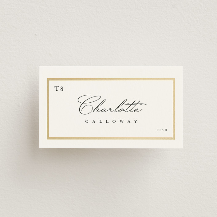 Regal Frame Foil-Pressed Place Cards - Fish by Lucrecia Caporale | Minted