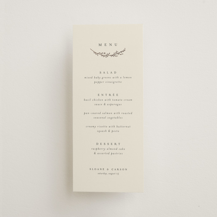 Branched Foil-Pressed Long Menus by Brianne Larsen | Minted