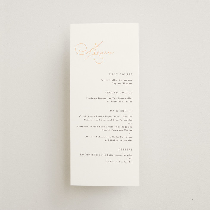 Eternal Foil-Pressed Long Menus by Kaydi Bishop | Minted
