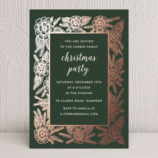 Christmas Frame Foil-pressed Party Invitation by K... | Minted
