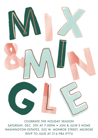 Mix and Mingle Foil-pressed Party Invitation by Baumbirdy | Minted