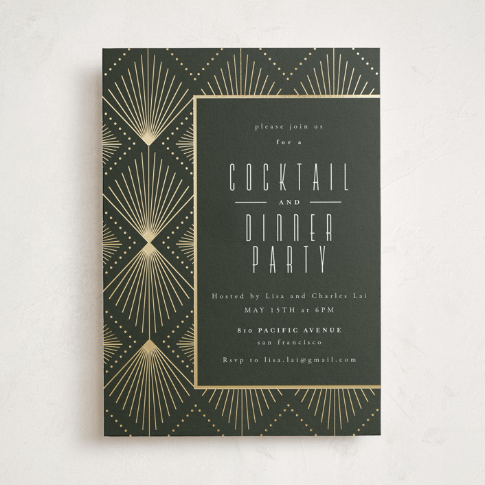 Deco pattern Foil-pressed Party Invitation by Ana de Sousa | Minted