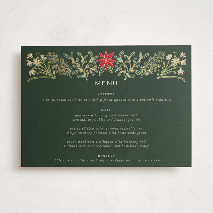 Paper Whites Foil-Pressed Party Menus by Amy Kross | Minted