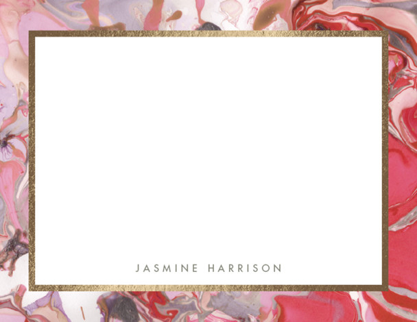 Marbled Border Foil-Pressed Stationery by Keen Peachy | Minted